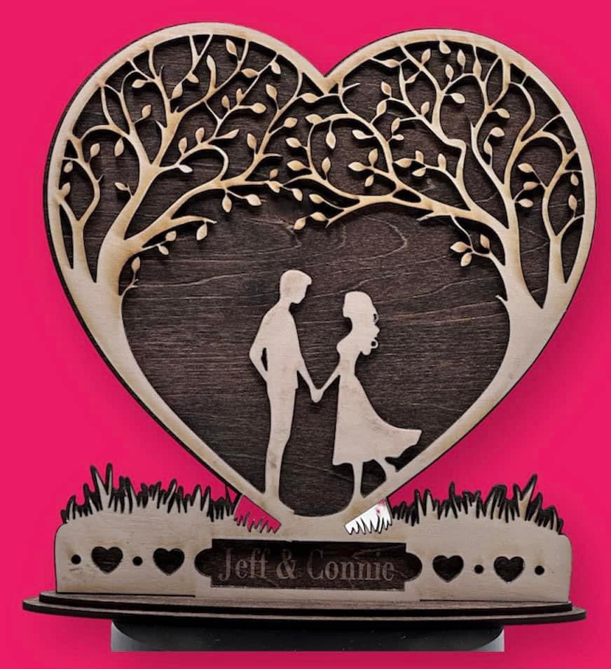 Personalized Laser cut and Engraved Heart Sign | Barnes Laser Works ...